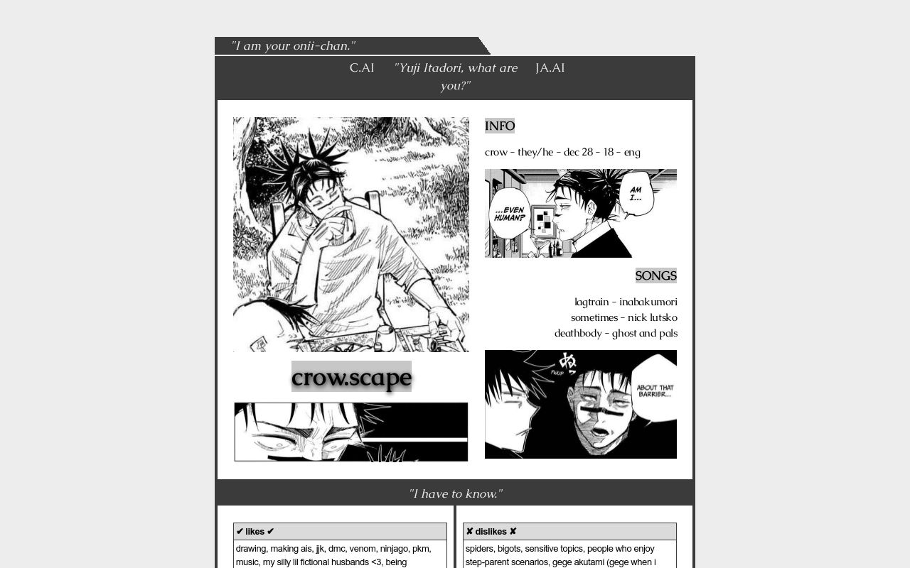 abt myself, choso theme